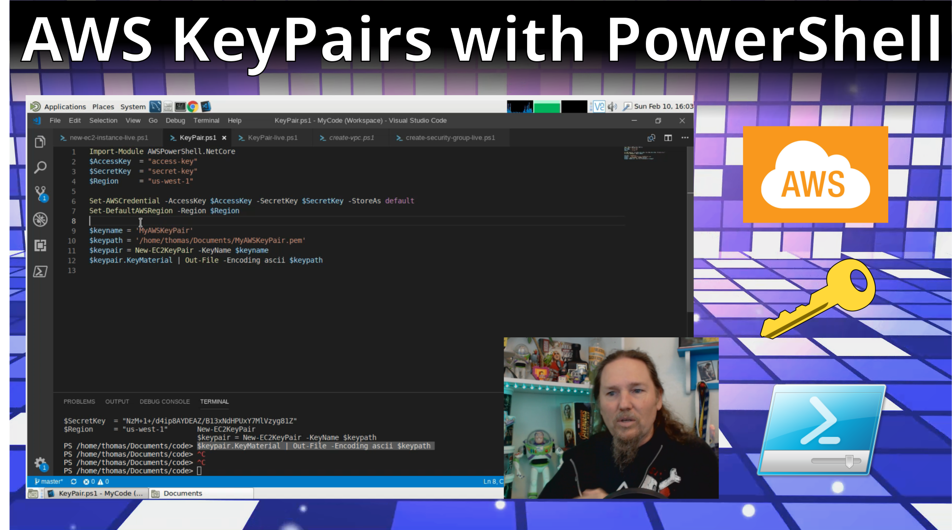 AWS KeyPairs with PowerShell "-" Tom's Tech Show
